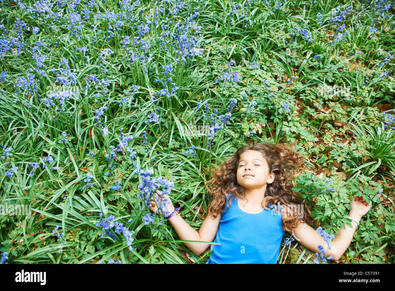 Lying In Wildflower Meadow Stock Photos & Lying In Wildflower Meadow ...