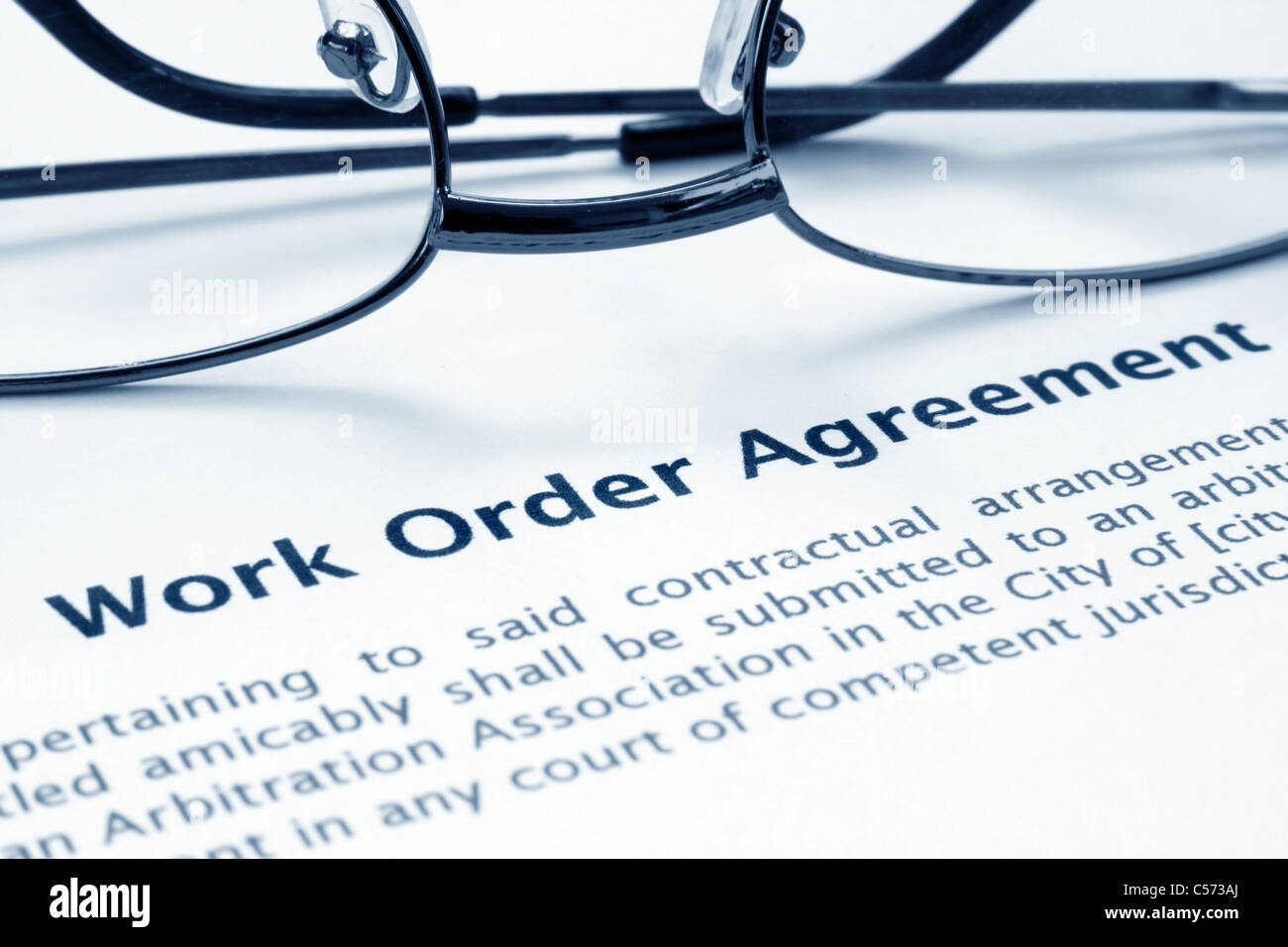 Work order agreement Stock Photo - Alamy