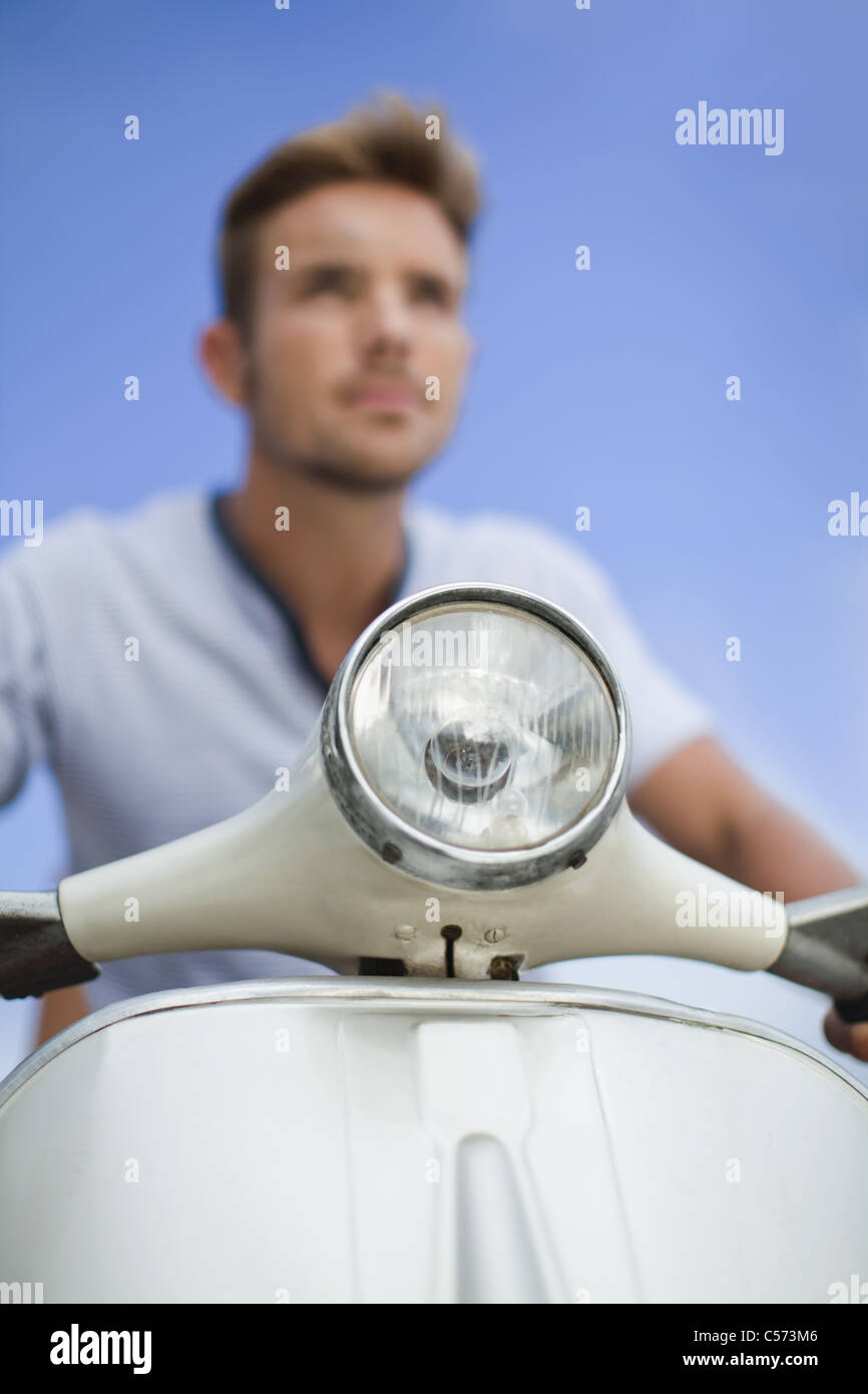 Close up of scooter headlight Stock Photo - Alamy