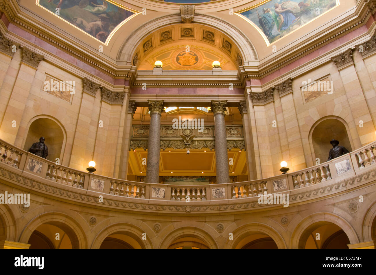 Interior of Minnesota State Capitol under rotunda showing arch of east ...