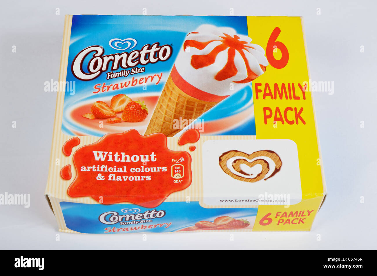 Cornetto family size strawberry ice creams Stock Photo - Alamy