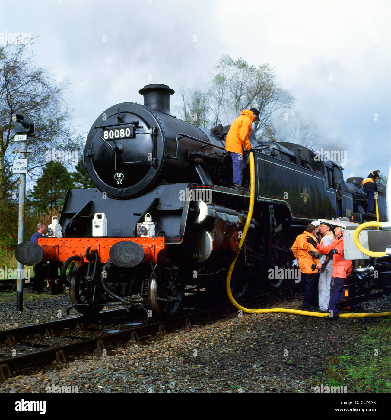 Old locomotive train workers hi-res stock photography and images - Alamy
