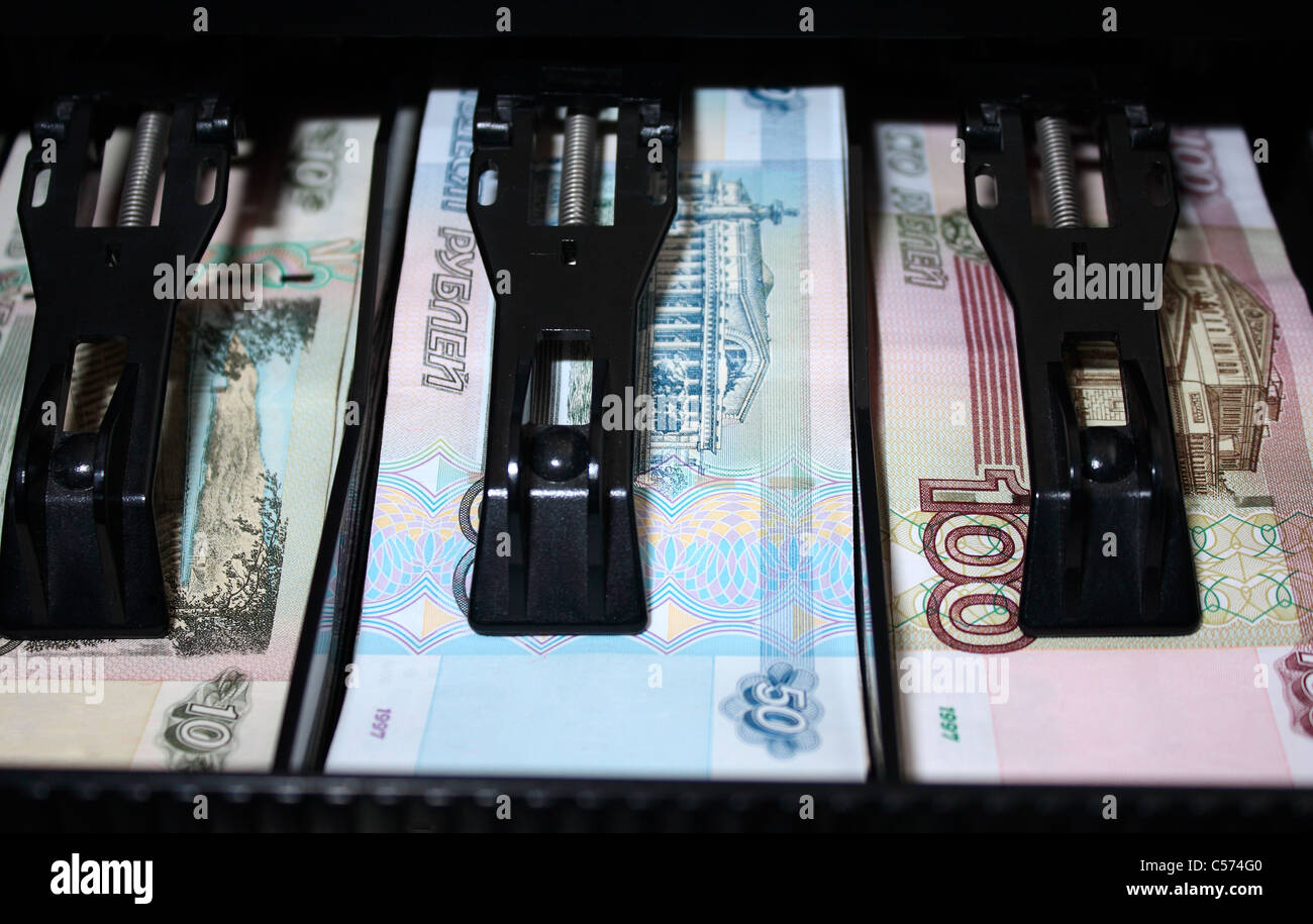The Russian banknotes, laying in a box Stock Photo - Alamy