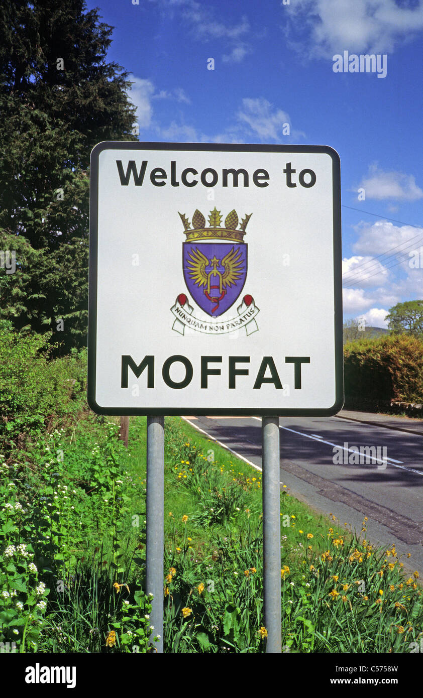 Welcome To Moffat Road Sign, Moffat, Dumfries and Galloway, Scotland ...