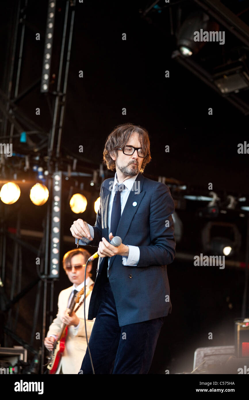 Pulp performing a secret show on the park stage at the Glastonbury ...