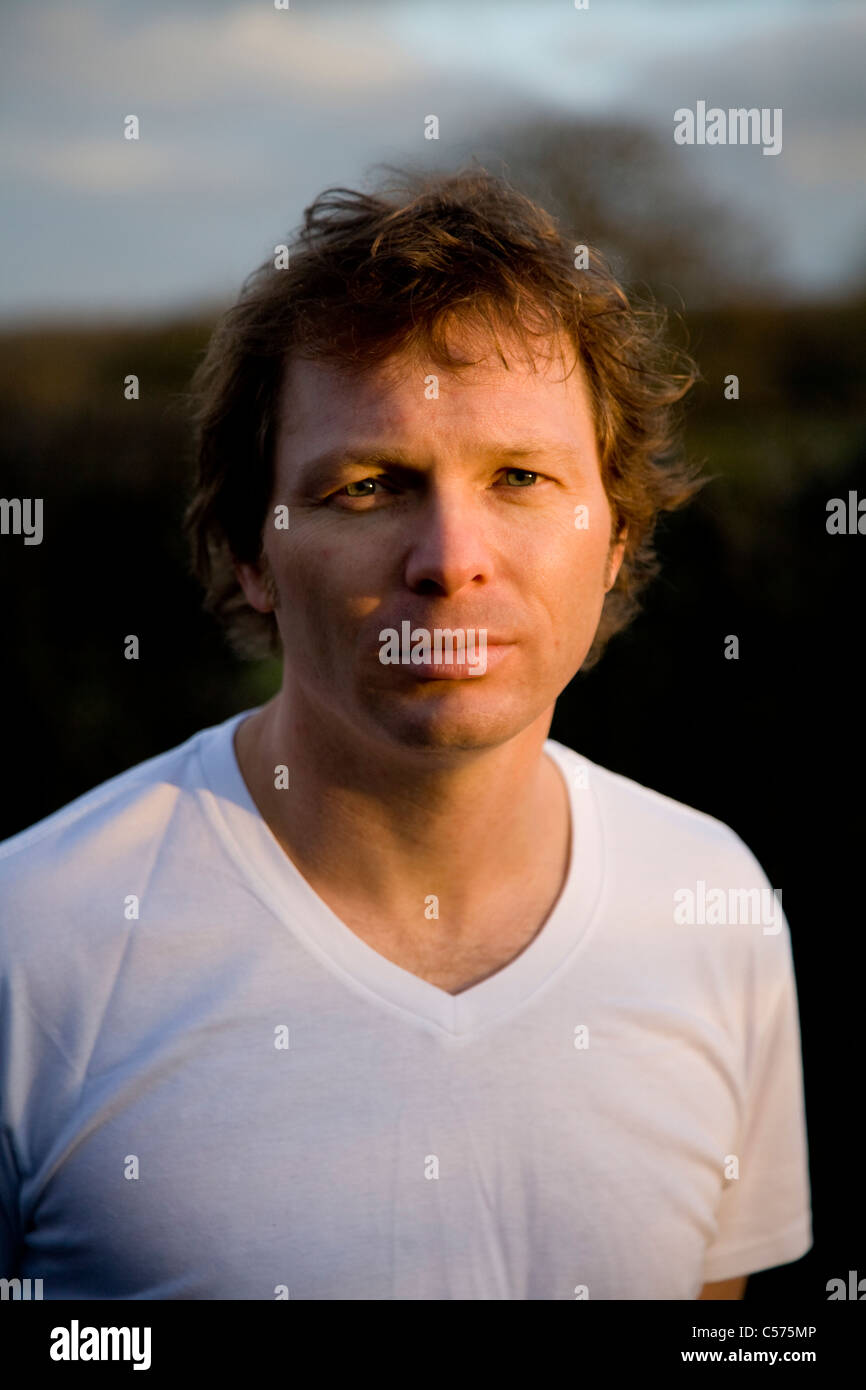 portrait of Pat Nicholson, musician based in Bristol Stock Photo - Alamy