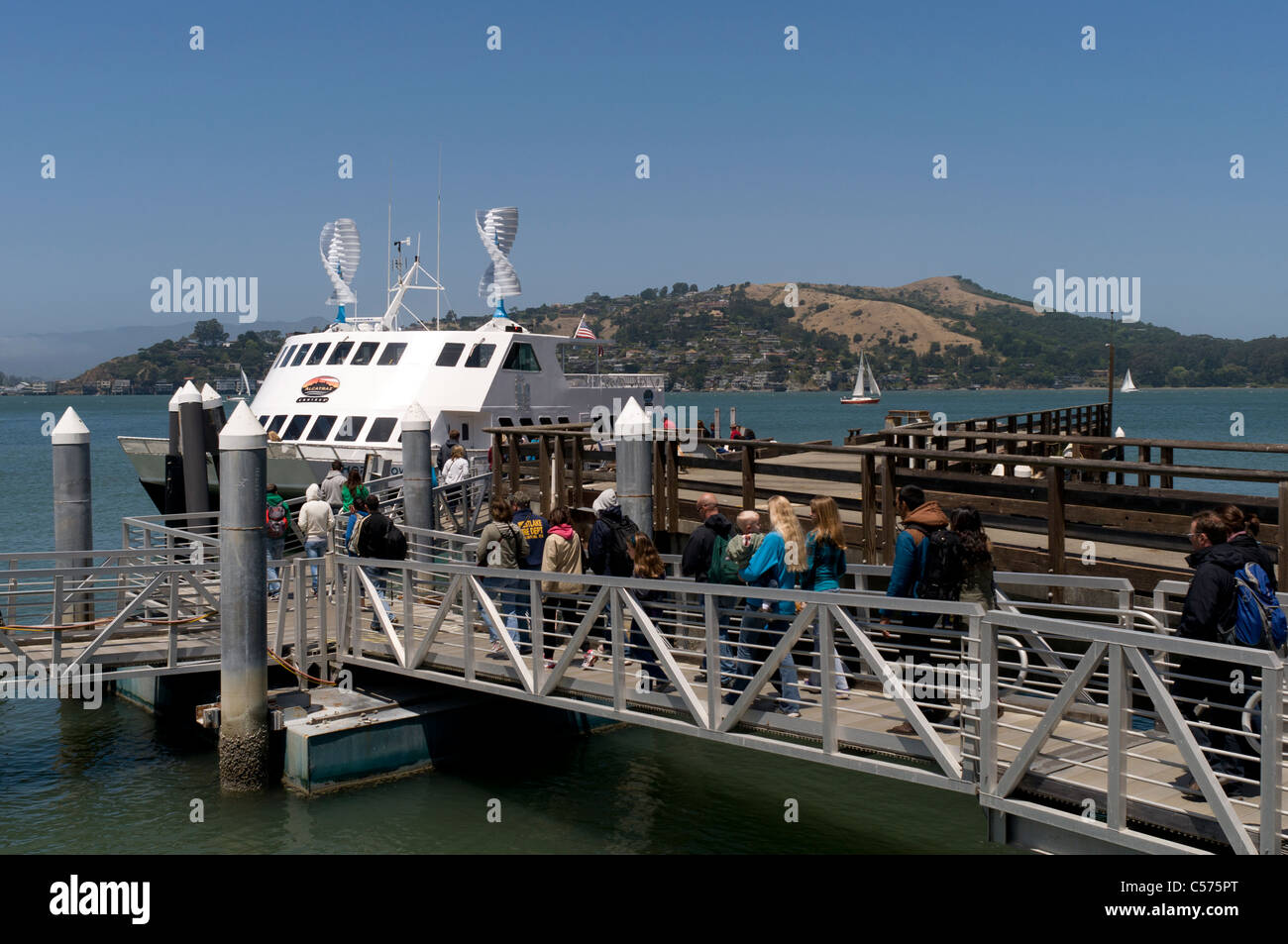 Hornblower Hybrid Ferry, Angel Island, California Stock Photo - Alamy