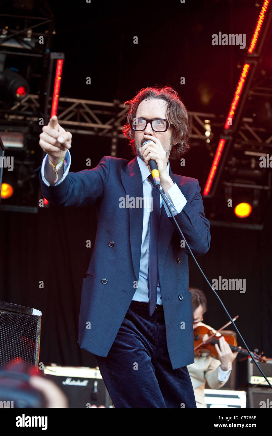 Pulp performing a secret show on the park stage at the Glastonbury ...