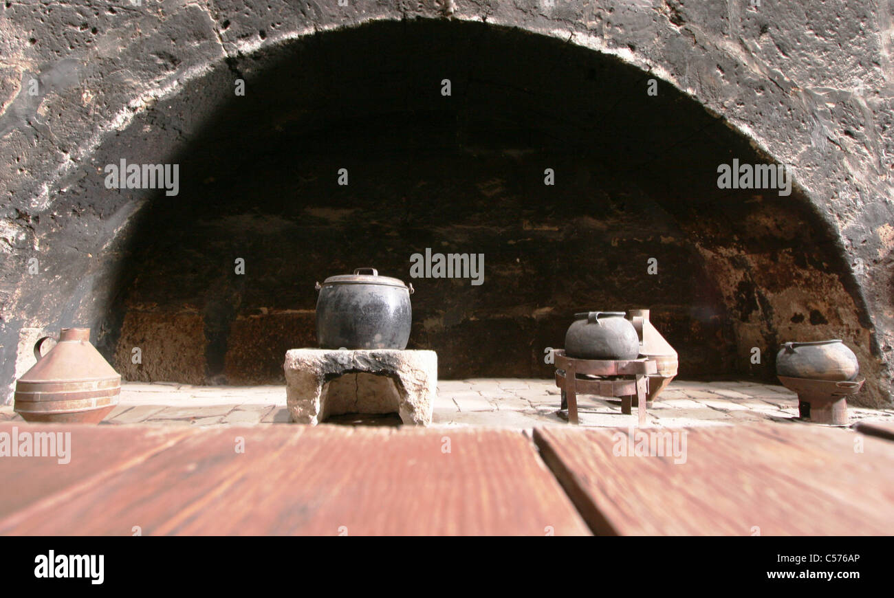 4 old pots by the chimney, Peru, South America Stock Photo - Alamy
