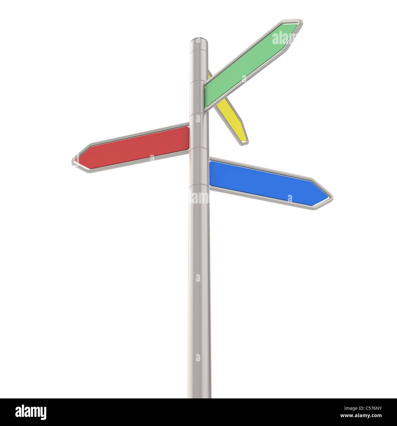 Direction signs in 4 different colors Stock Photo - Alamy