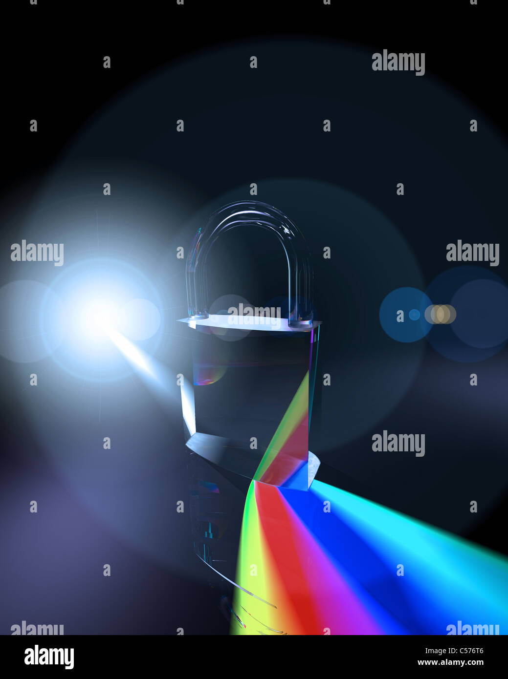 padlock prism rainbow lock clear transparent glass clarity open safety ...