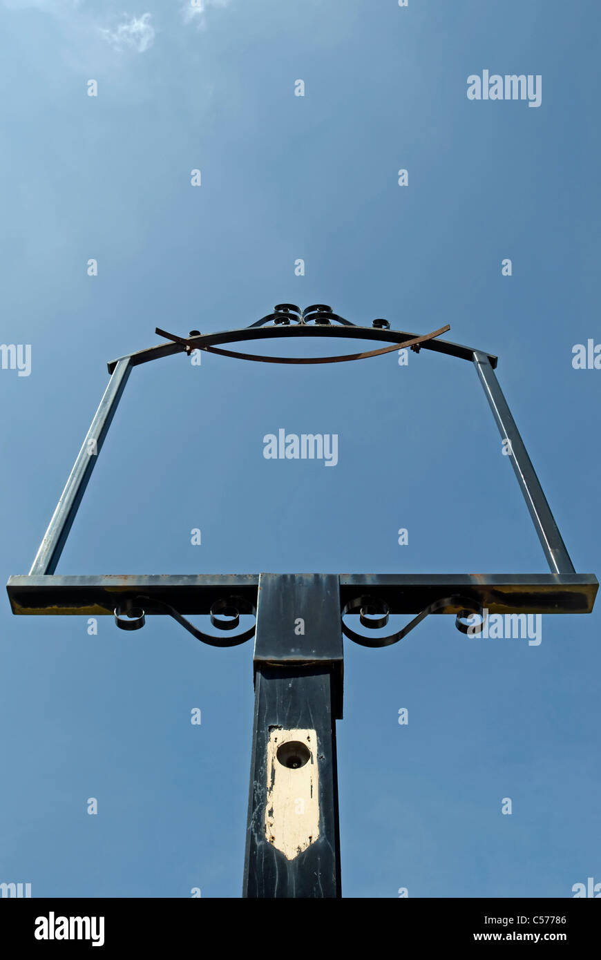 empty frame for a pub sign, outside a disused pub in brentford, west ...