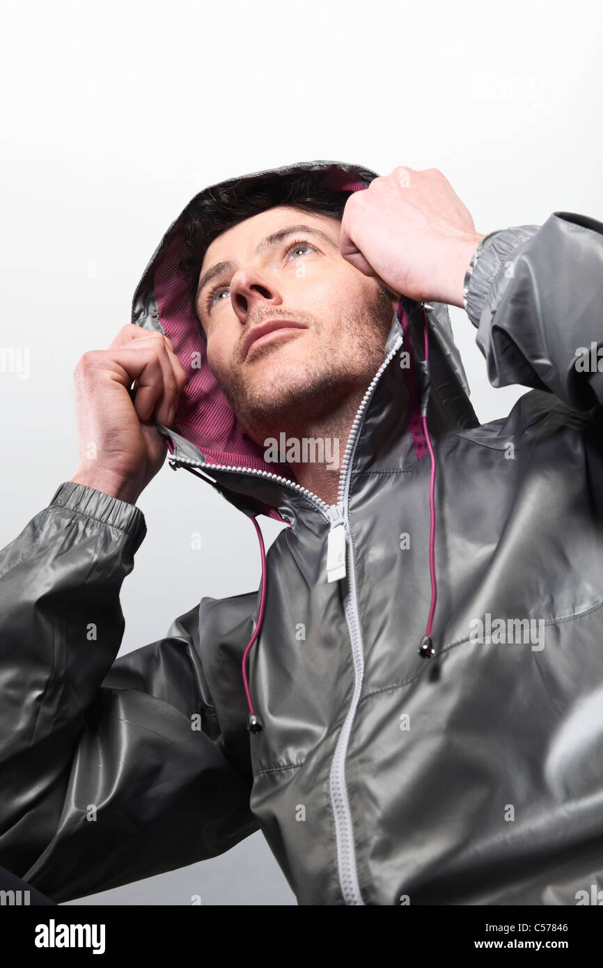 Man wearing windbreaker Stock Photo - Alamy