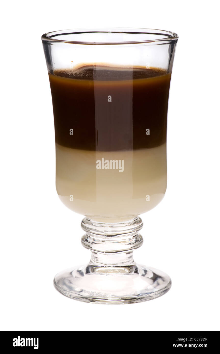object on white - Irish coffee close up Stock Photo - Alamy