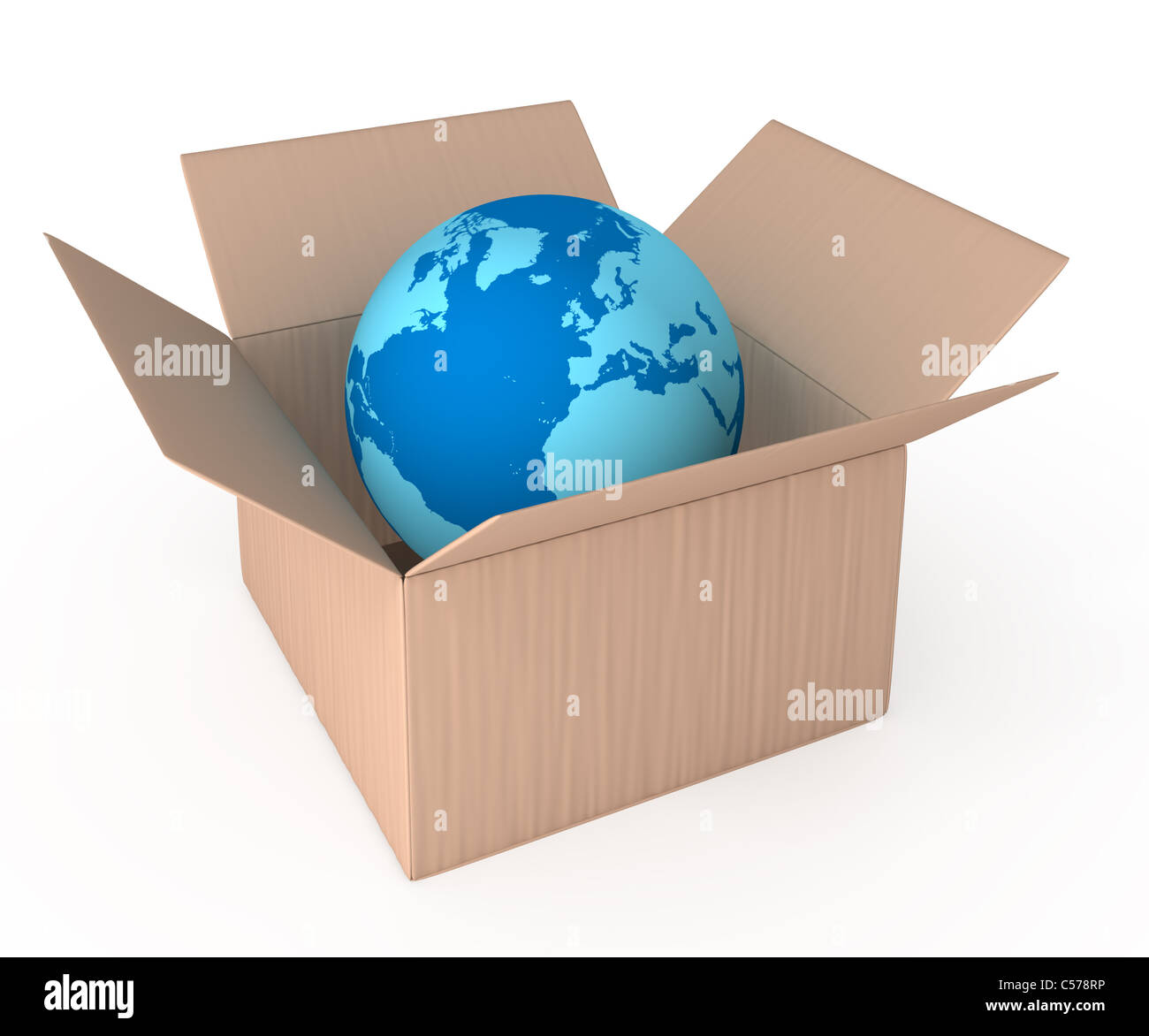 World delivery container 3d concept isolated on white Stock Photo - Alamy
