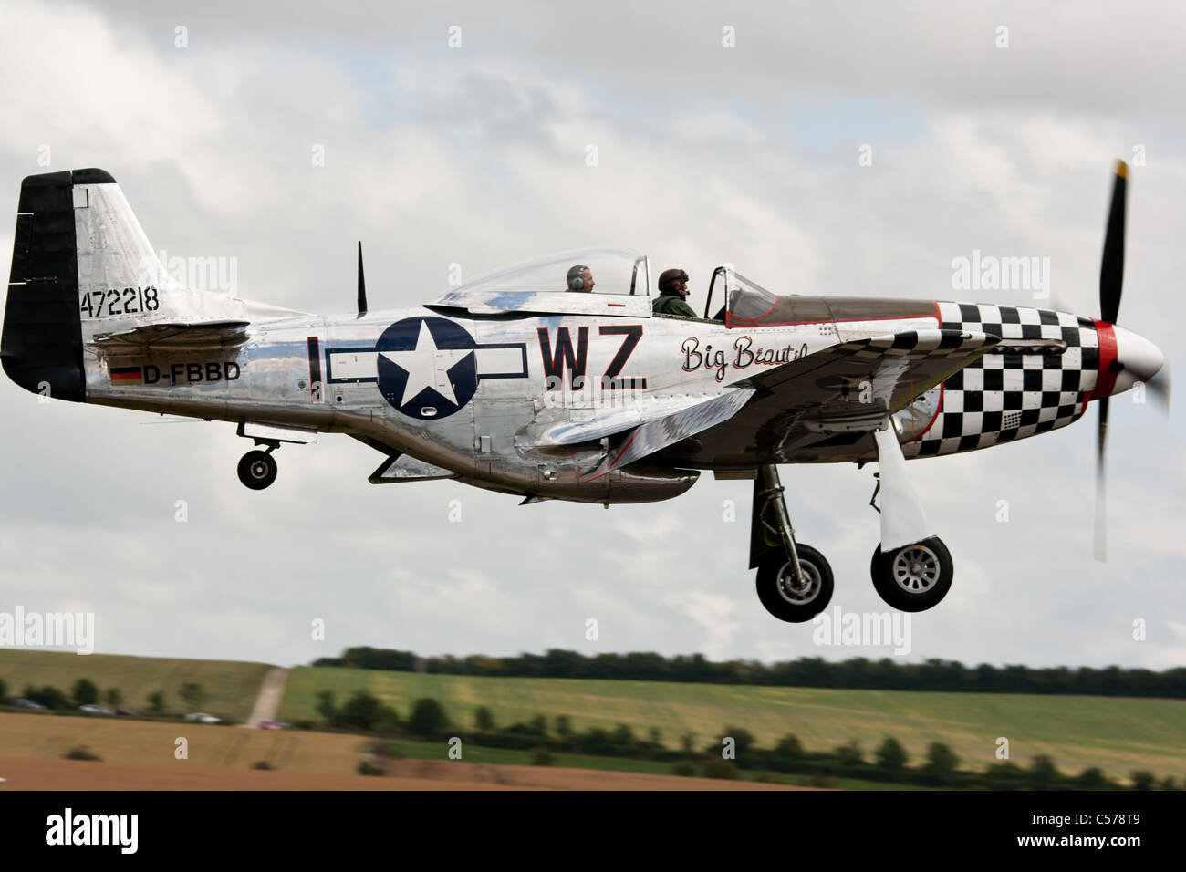 North American P-51D Mustang "Big Beautiful Doll" about to land at the ...