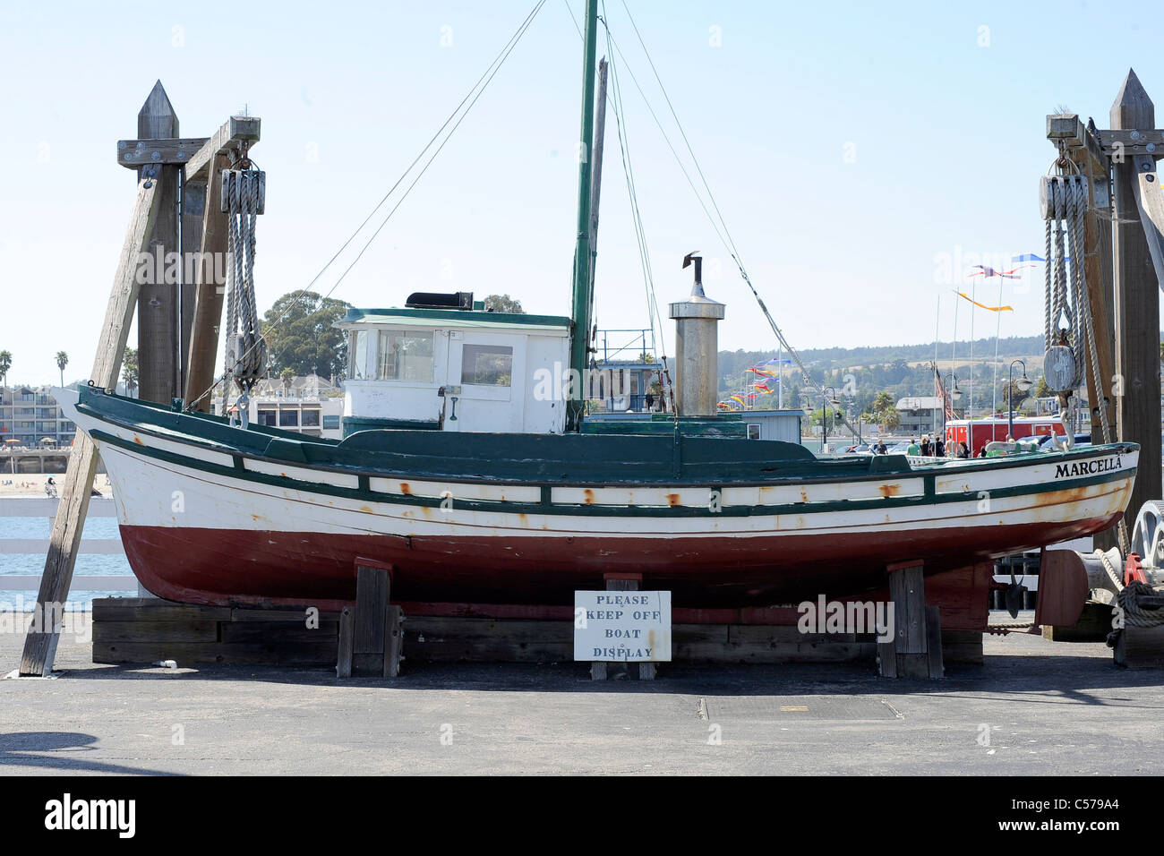 An Old Boat on Santa Cruz Wharf, Santa Cruz, California 2011 Stock ...
