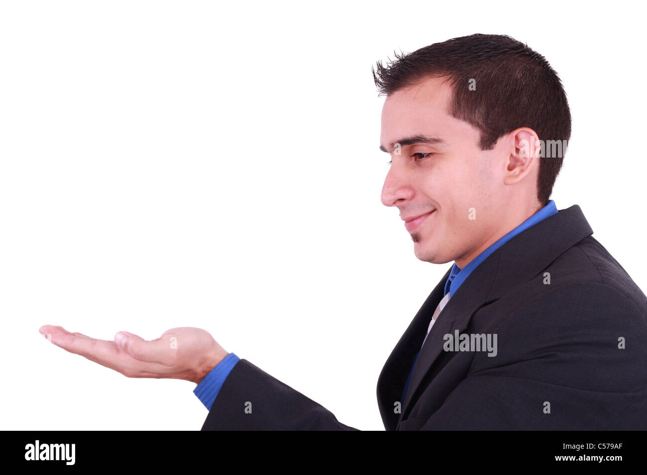Side view businessman showing something hi-res stock photography and ...