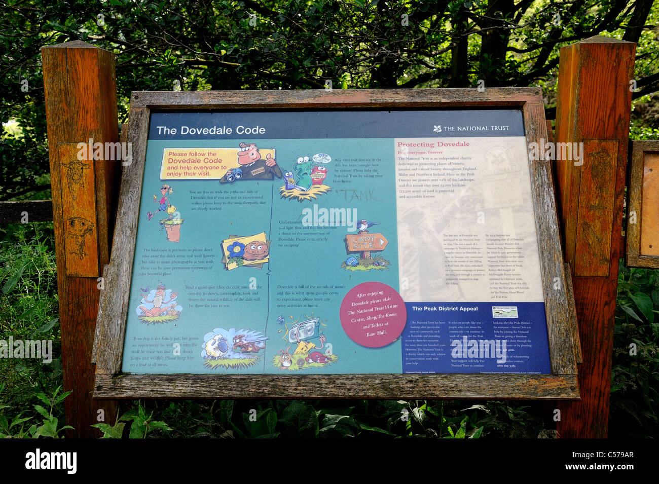 the dovedale code tourist information sign derbyshire england uk Stock ...