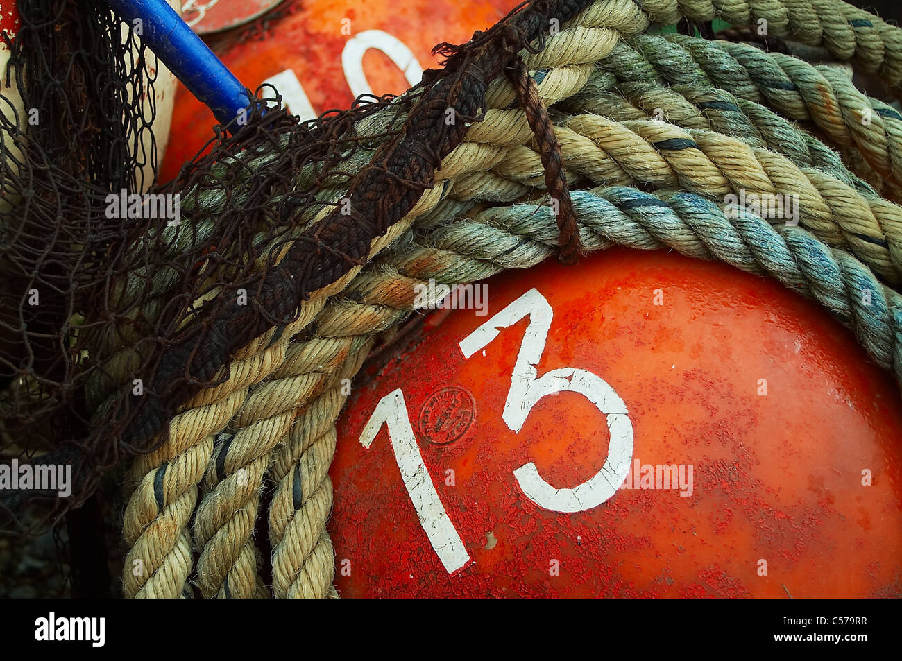Buoys and Rope Stock Photo - Alamy