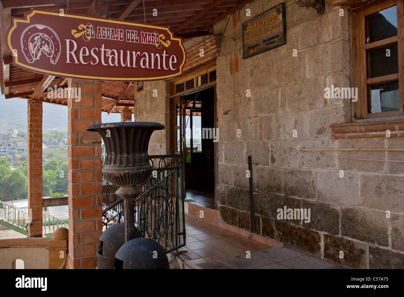 A restaurant in downtown Jalpan de Serra, Queretaro Mexico. Jalpan is ...