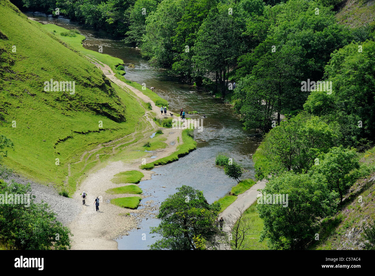 dovedale taken from thorpe cloud derbyshire england uk Stock Photo - Alamy