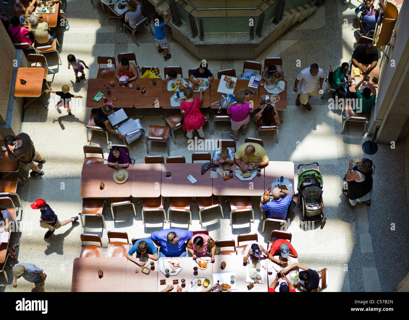 Birds eye view of cafeteria interior Stock Photo - Alamy