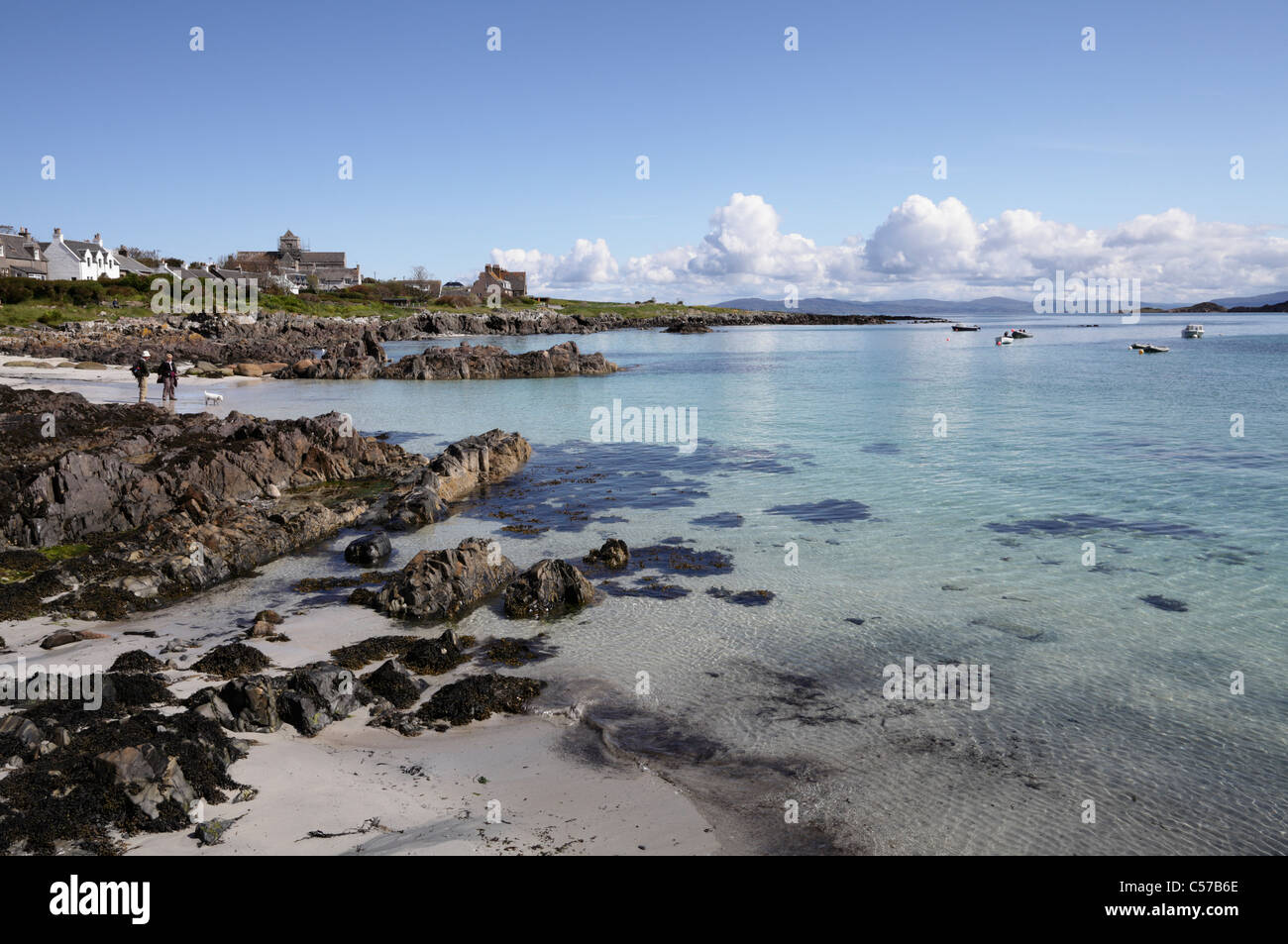 The island of Iona with the abbey Stock Photo - Alamy