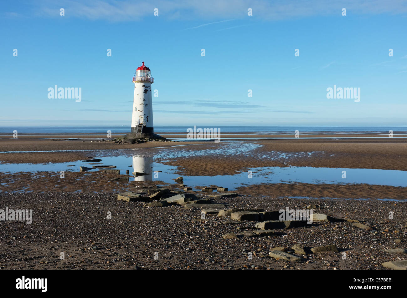 Talacre Beach lighthouse, Wales Stock Photo - Alamy