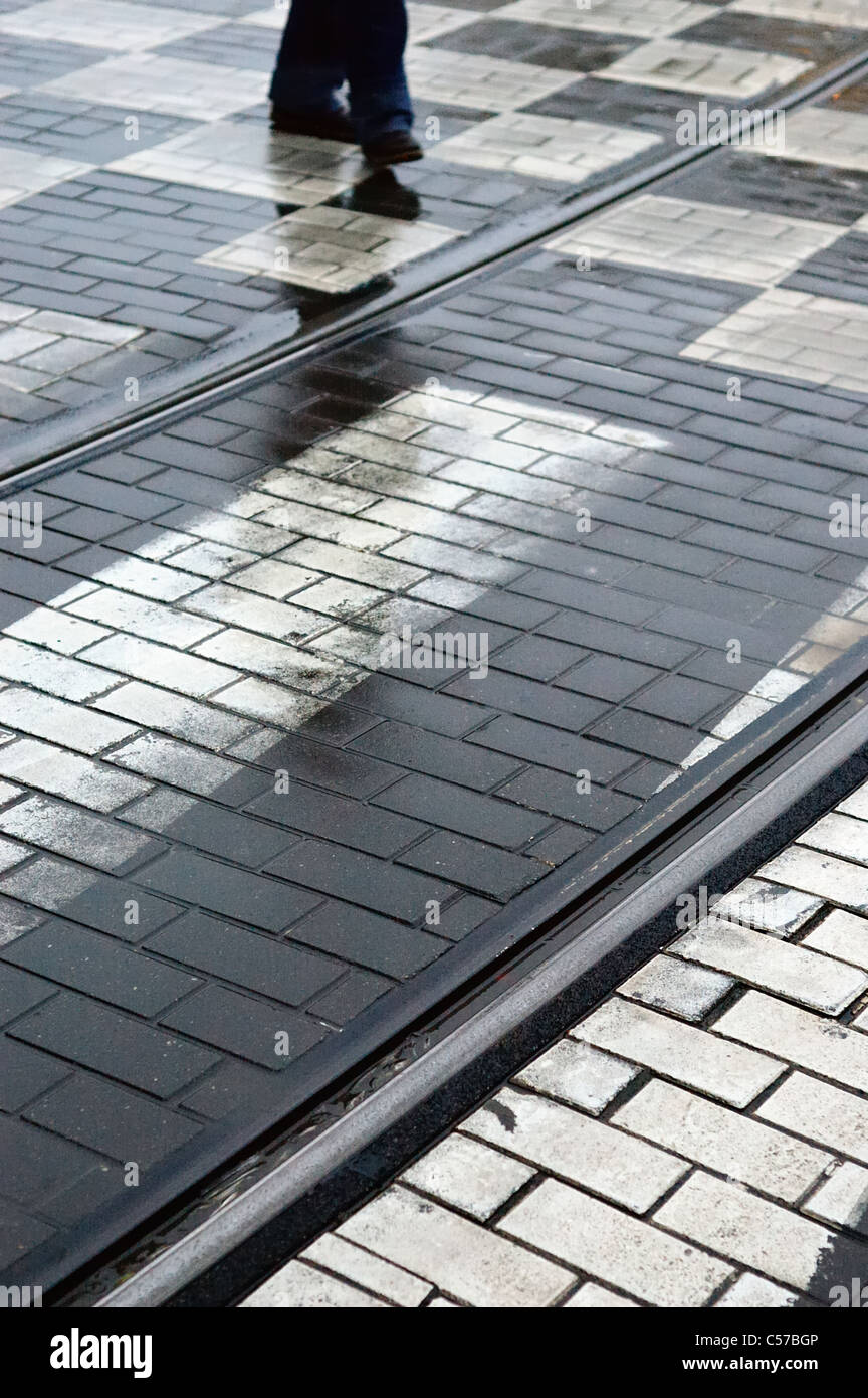 Tramlines in road hi-res stock photography and images - Alamy