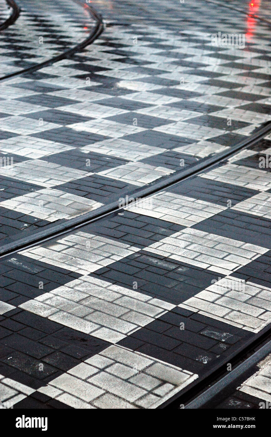 Tramlines in road hi-res stock photography and images - Alamy