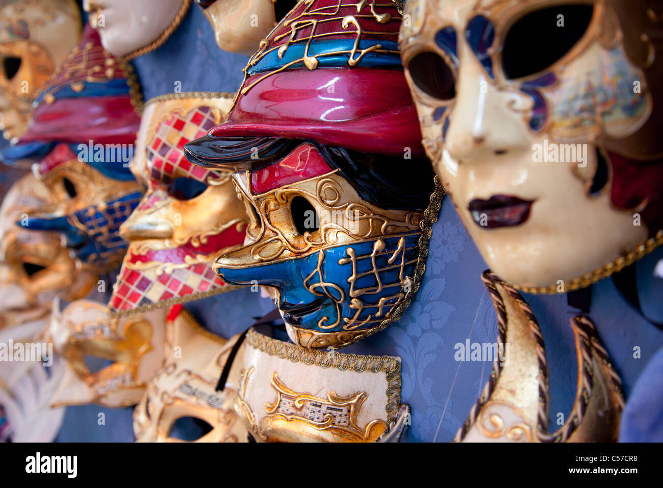 Several masks in Venice in Italy Stock Photo - Alamy