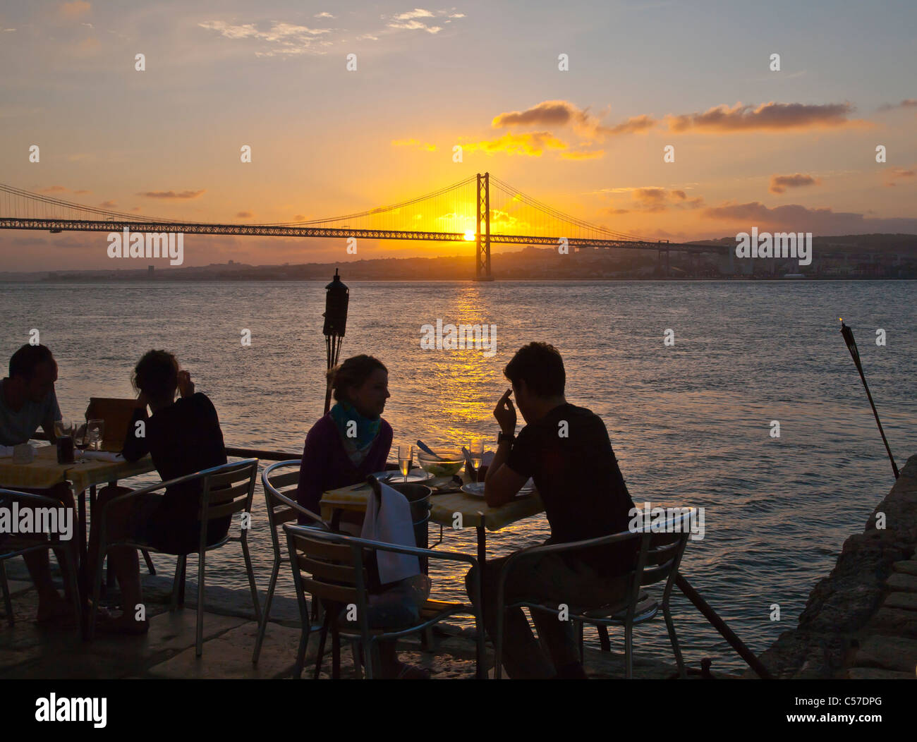 Dinner at sunset Stock Photo - Alamy