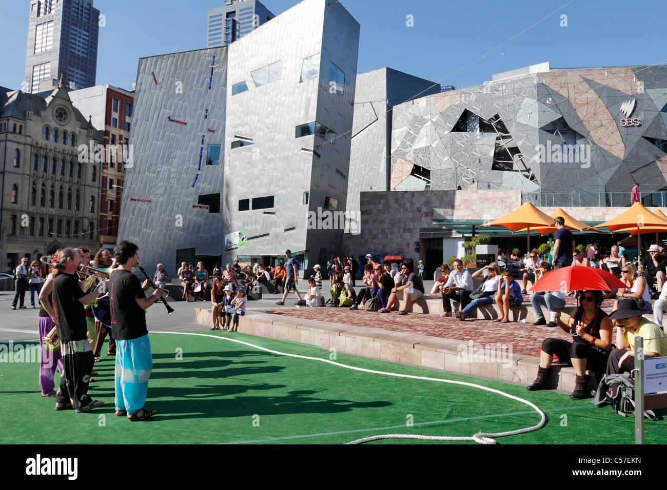 Federation square melbourne music hi-res stock photography and images ...