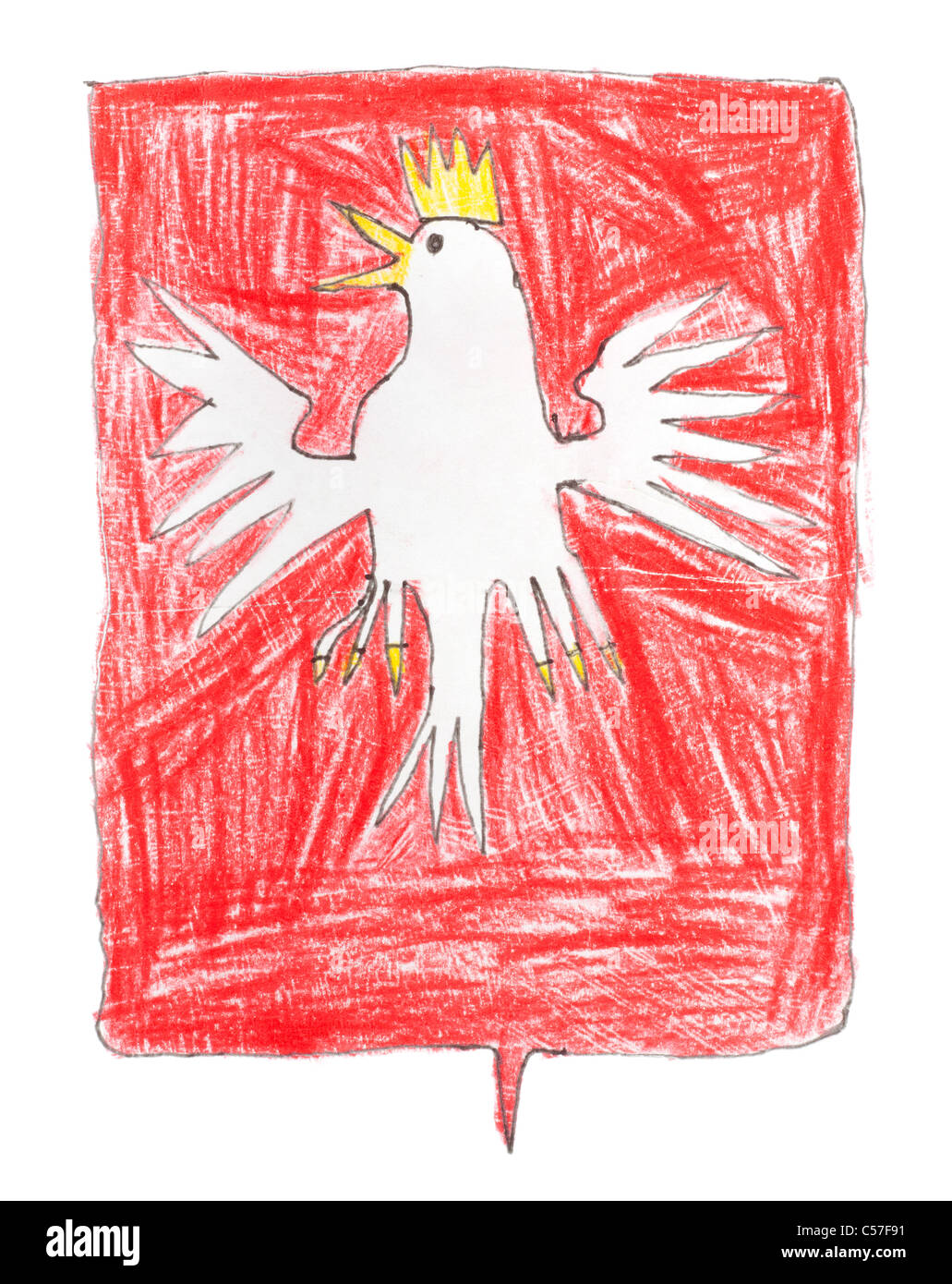 Polish national emblem, drawing a seven-year Stock Photo - Alamy