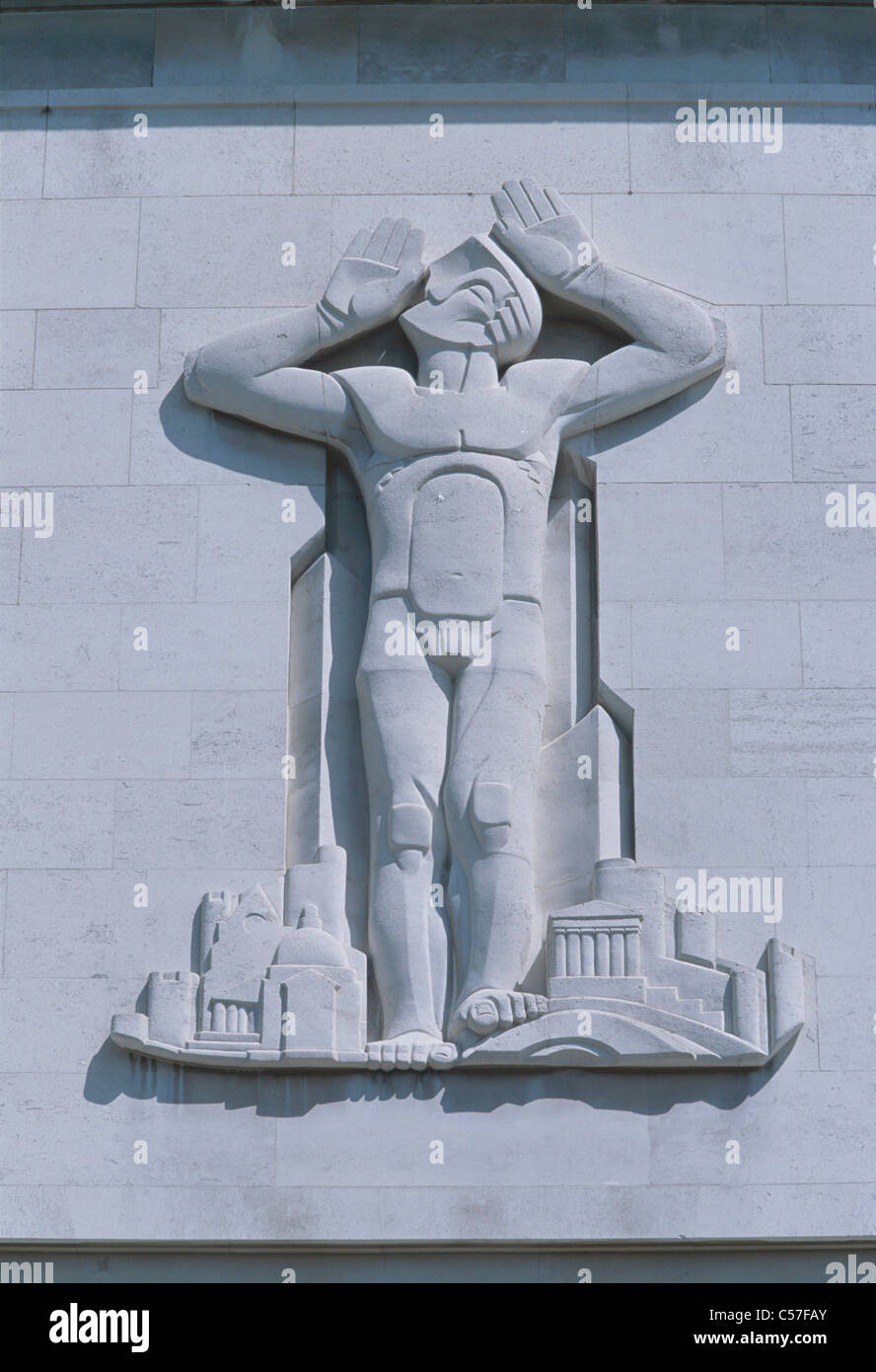 RIBA Headquarters, 66 Portland Place, London. Detail of relief Stock ...