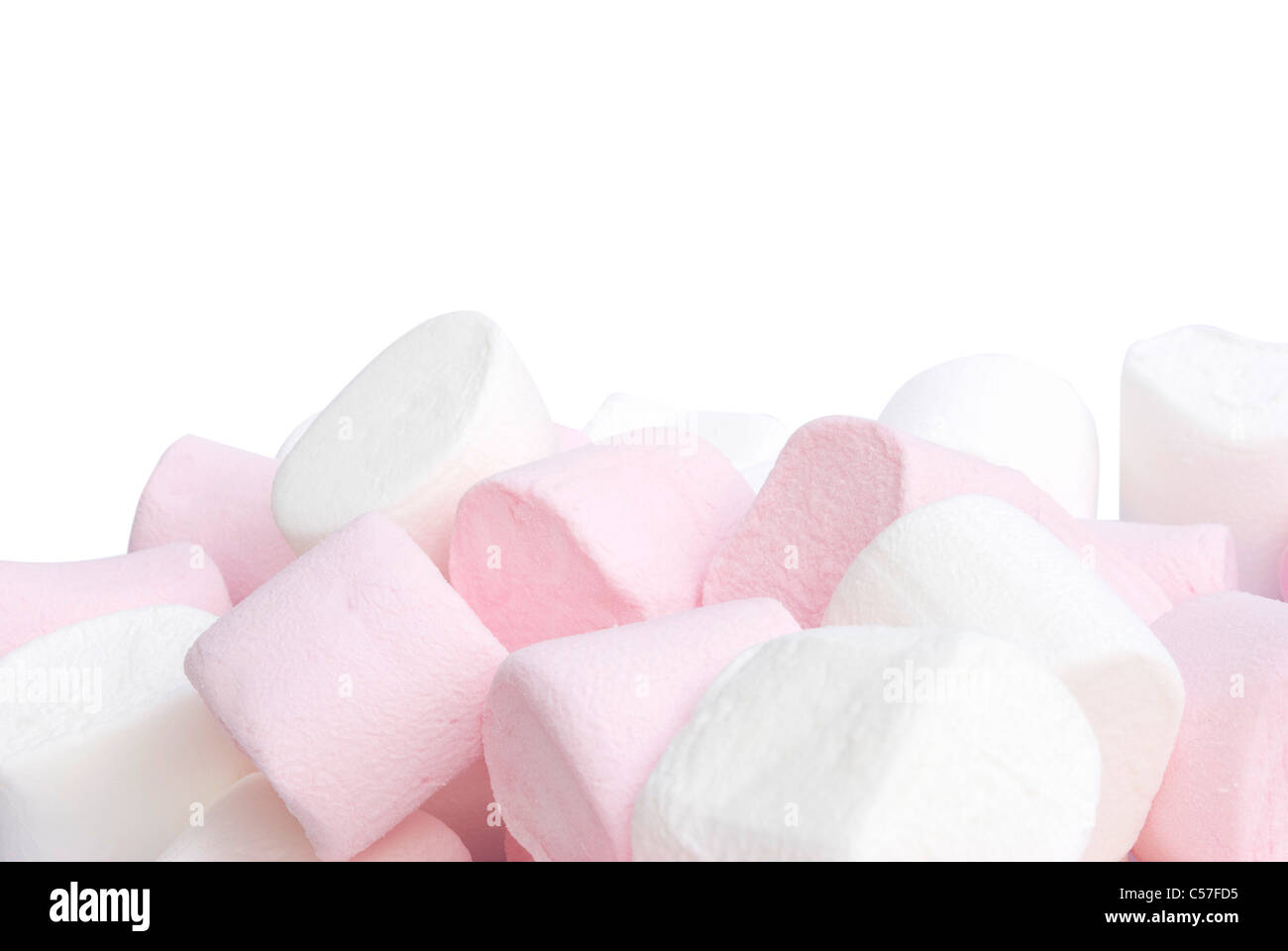 white and pink fluffy candies isolated on white background Stock Photo ...