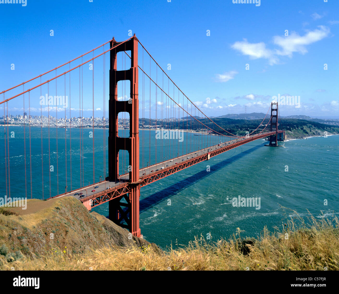 Golden Gate Bridge, San Francisco, 1930 - 1937. - view across Bay Stock ...