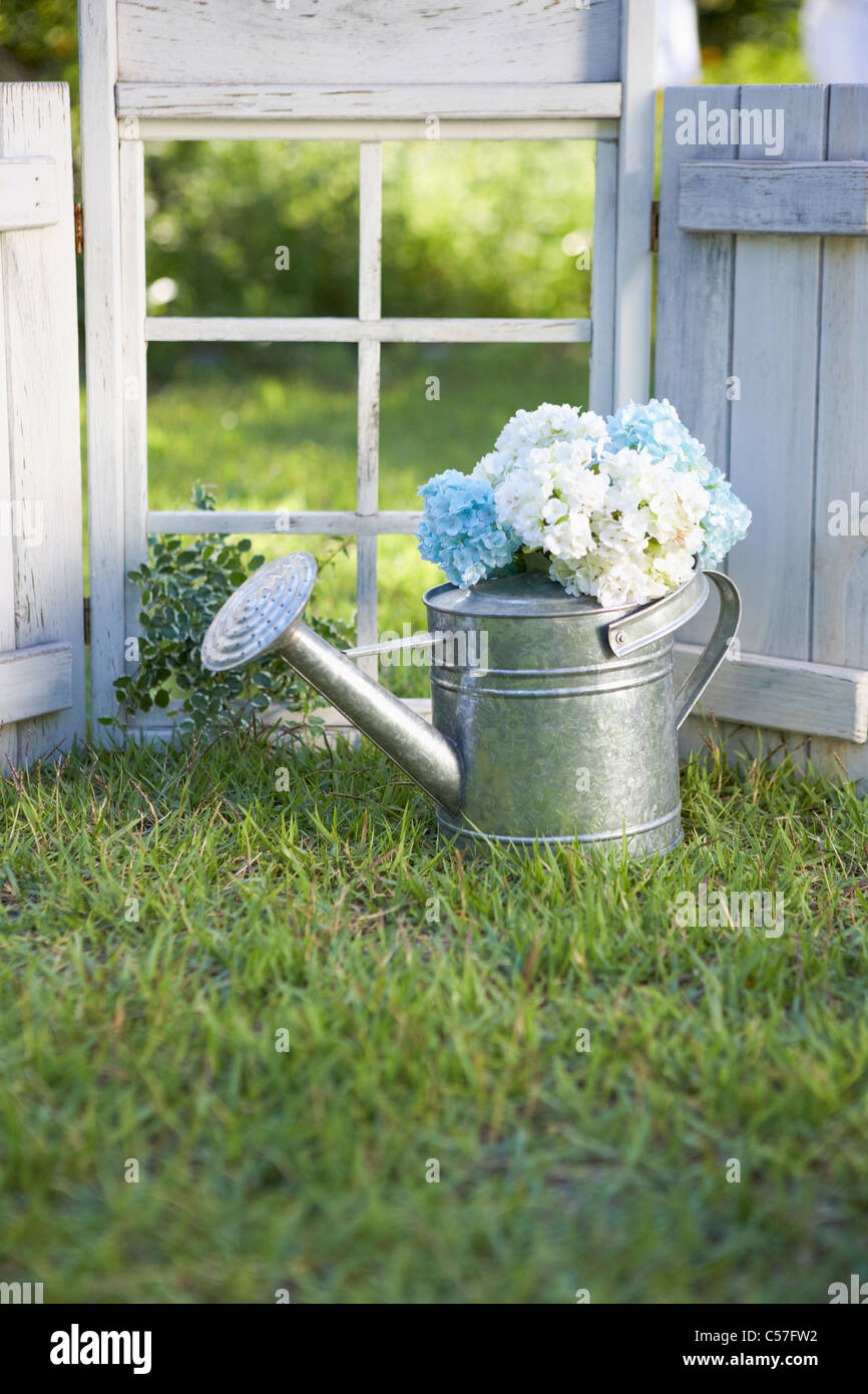 flower bouquet in watering pot Stock Photo - Alamy
