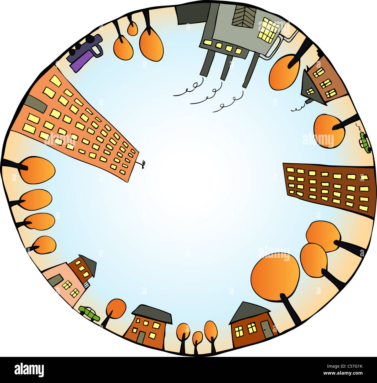 Global world as closed ecological system. Vector illustration Stock ...