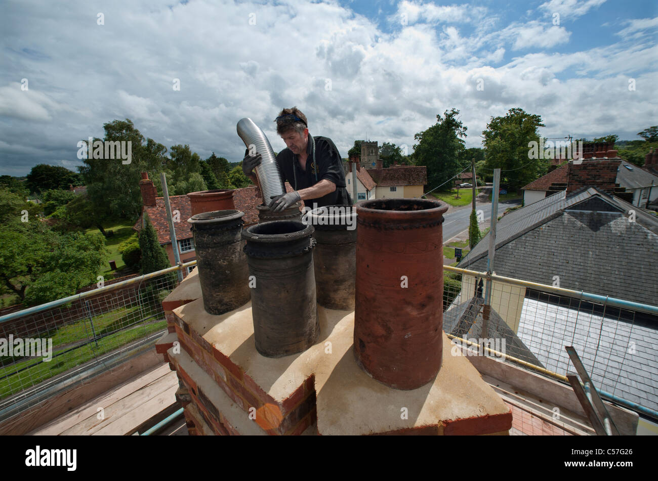 Building a Chimney Stack, Stoke by Clare,Suffolk, England on the ...
