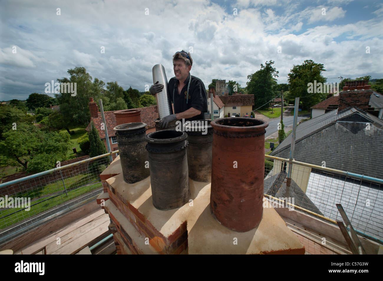 Building a Chimney Stack, Stoke by Clare,Suffolk, England on the ...