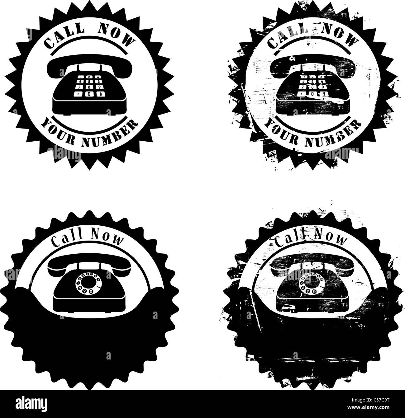 Call now stamp hi-res stock photography and images - Alamy