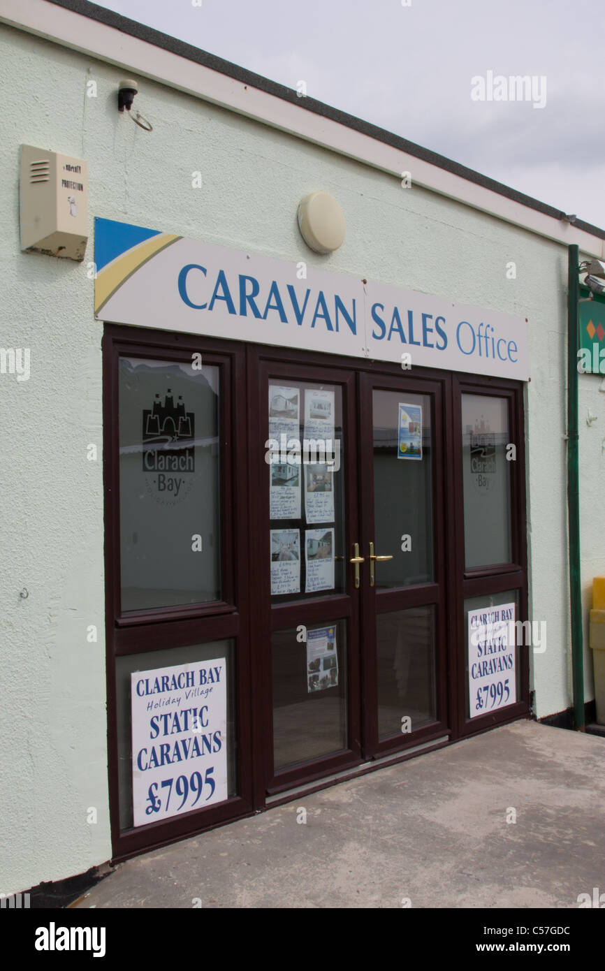Static caravan sales office, Clarach Bay Stock Photo - Alamy