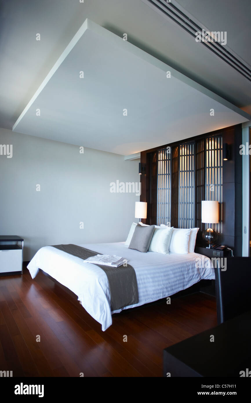 bed in resort room Stock Photo - Alamy