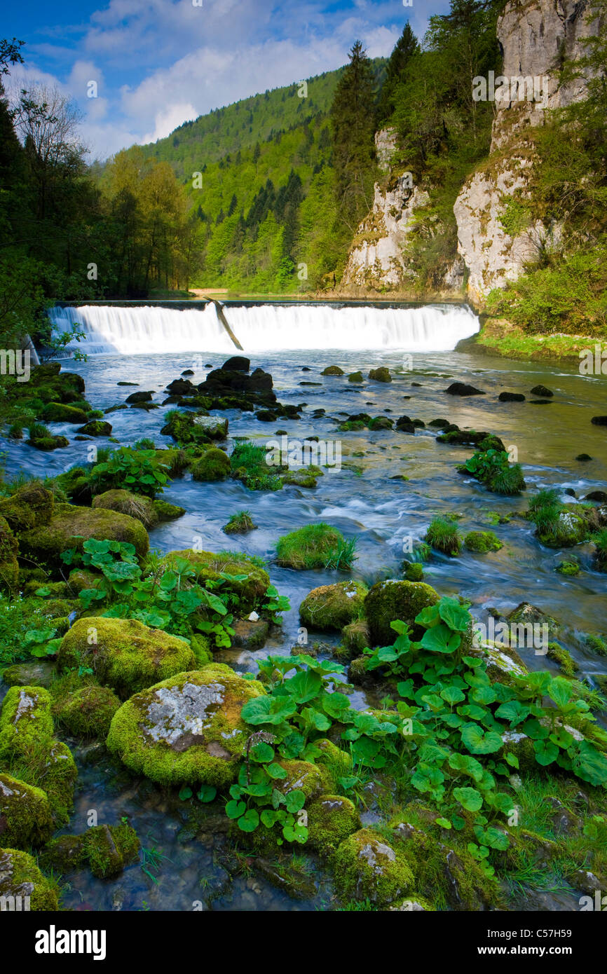 Doubs, Le Theusseret, Switzerland, Europe, canton Jura, river, flow ...