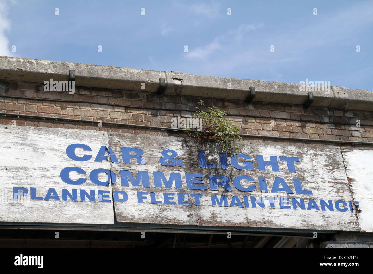 Derelict car workshop in Hackney Wick, by London 2012 Olympic Park, UK ...
