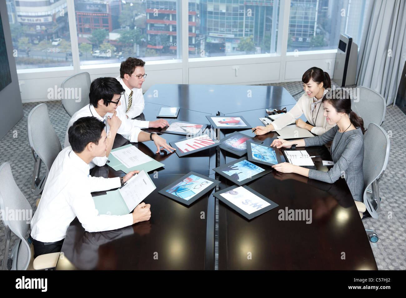 office workers are at business meeting Stock Photo - Alamy