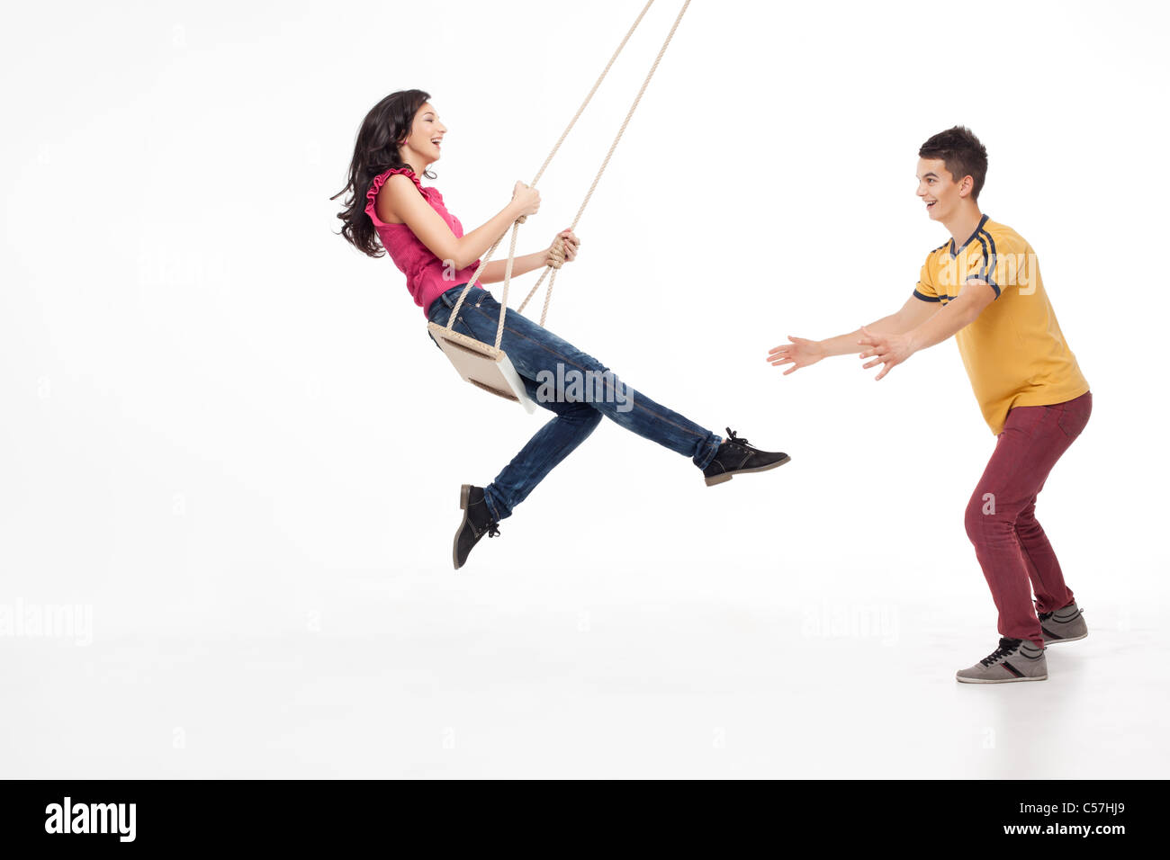 Man woman seesaw hi-res stock photography and images - Alamy