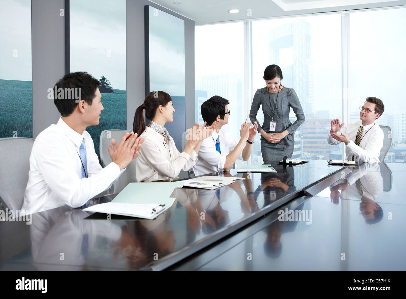 office workers are at business meeting Stock Photo - Alamy